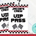 EDITABLE Race Car VIP Pass Favors VIP Pit Crew Pass Race Car Cards Race ...