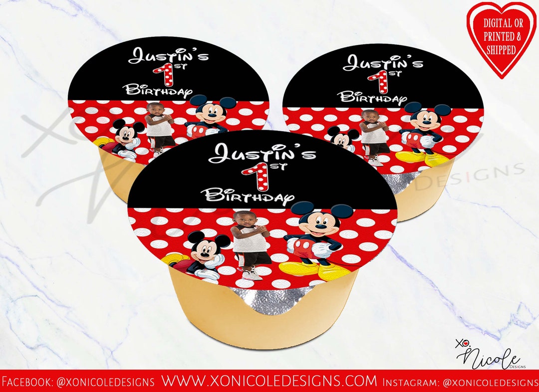 Mickey Mouse Apple Sauce/jello Labels -applesauce Labels - Mickey Mouse ...