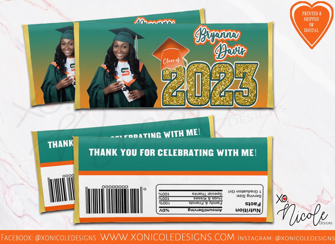 Personalized Graduation Candy Bar Wrappers - Graduation Chocolate Bar ...