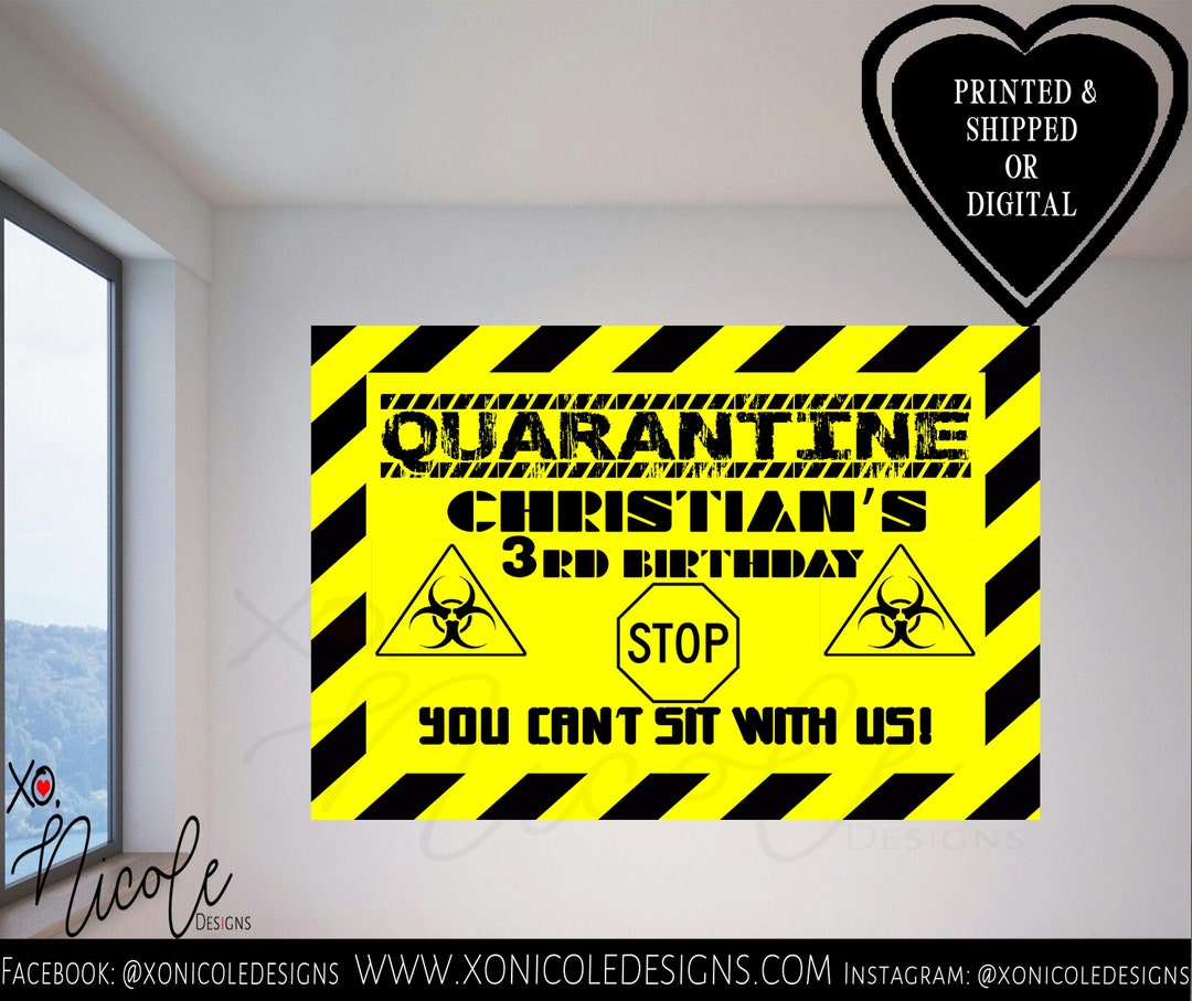 Quarantine Birthday Banner - Quarantine Backdrop - Quarantine - Virtual ...