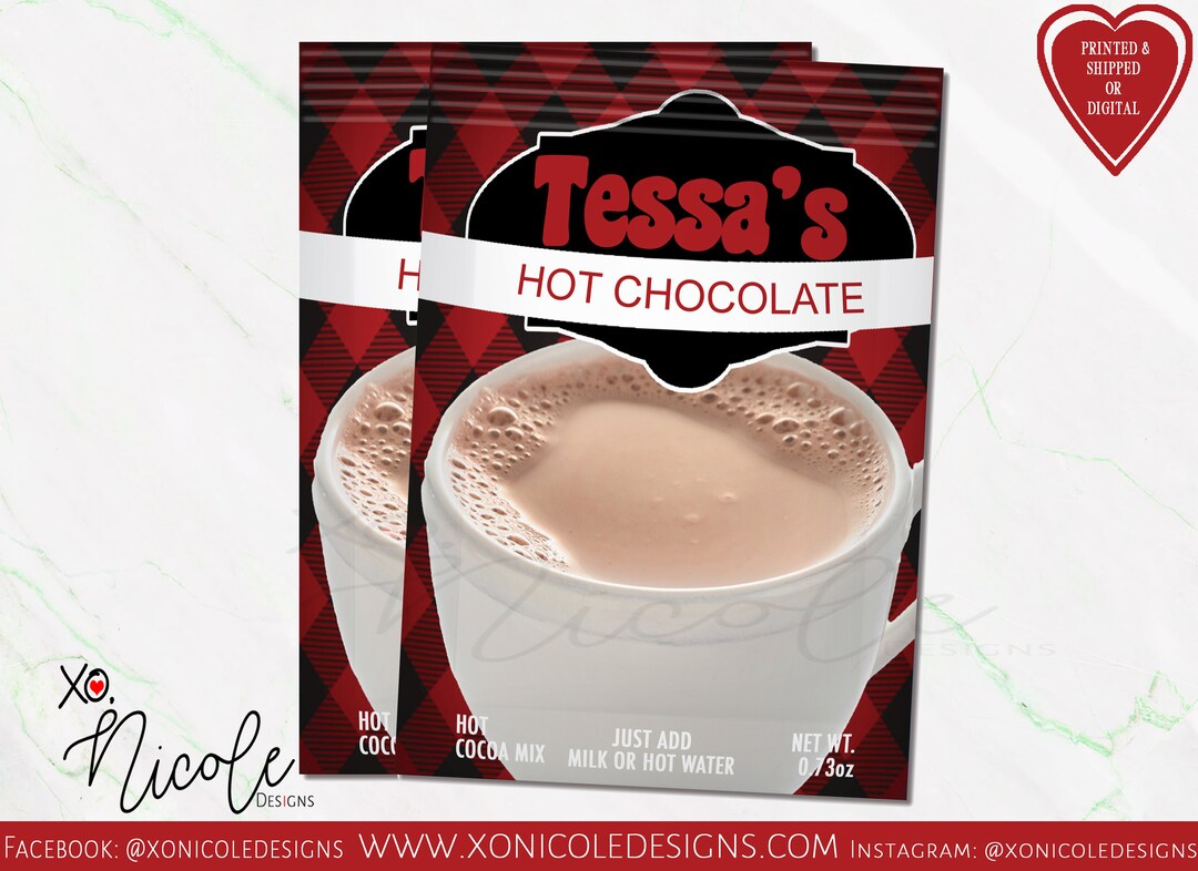Christmas Hot Chocolate Wrappers - Hot Chocolate - Hot Chocolate Labels ...