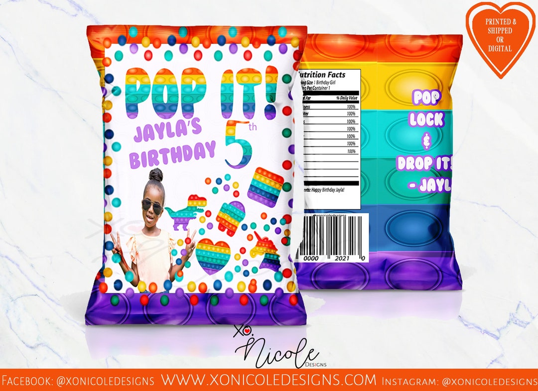 Pop It Theme Favors - Pop It Chip Bags - Pop It Gift Bags - Pop It ...