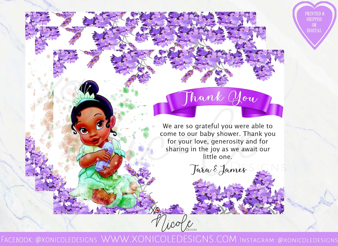 Princess Tiana Thank You Cards - the Princess and the Frog Thank You ...