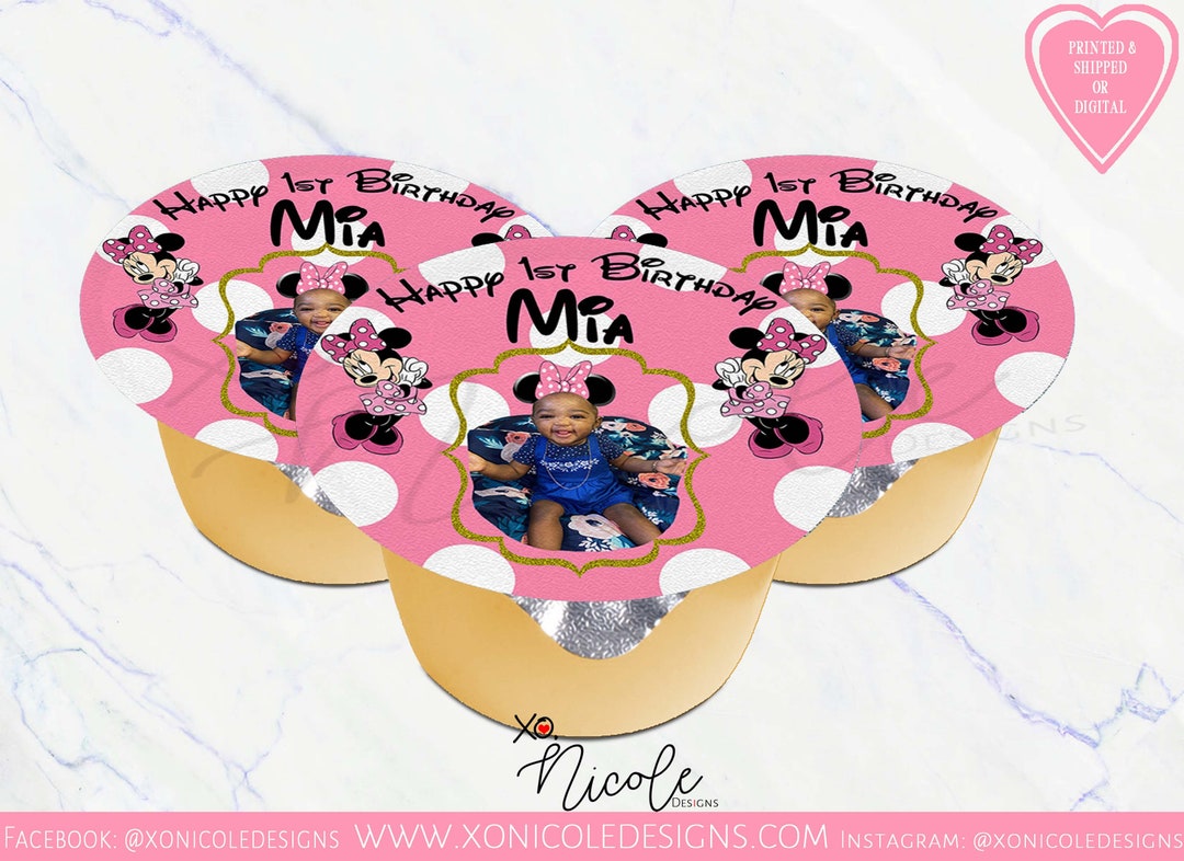 Minnie Mouse Apple Sauce/jello Labels -applesauce Labels - Minnie Mouse ...