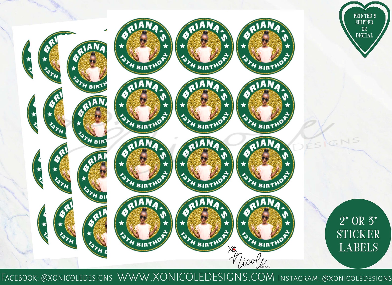 Starbucks Personalized Sticker Labels - Starbucks Labels - Starbucks ...