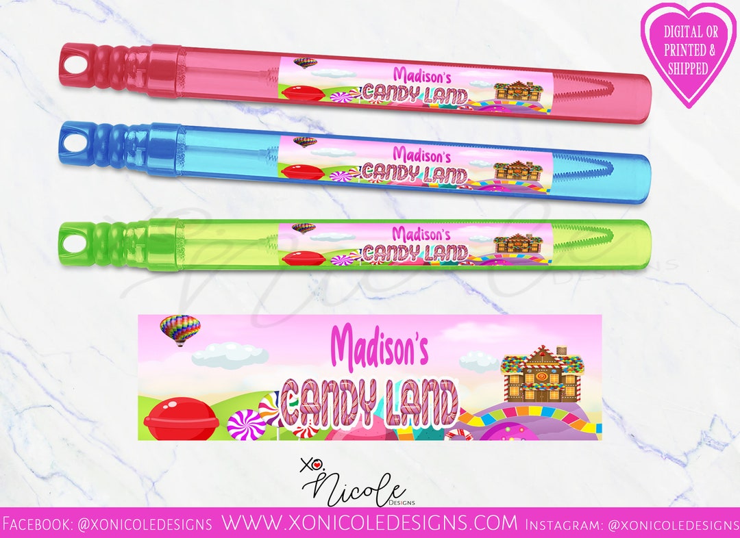 Candyland Bubble Wand - Favor Bubbles - Candyland Birthday Party ...