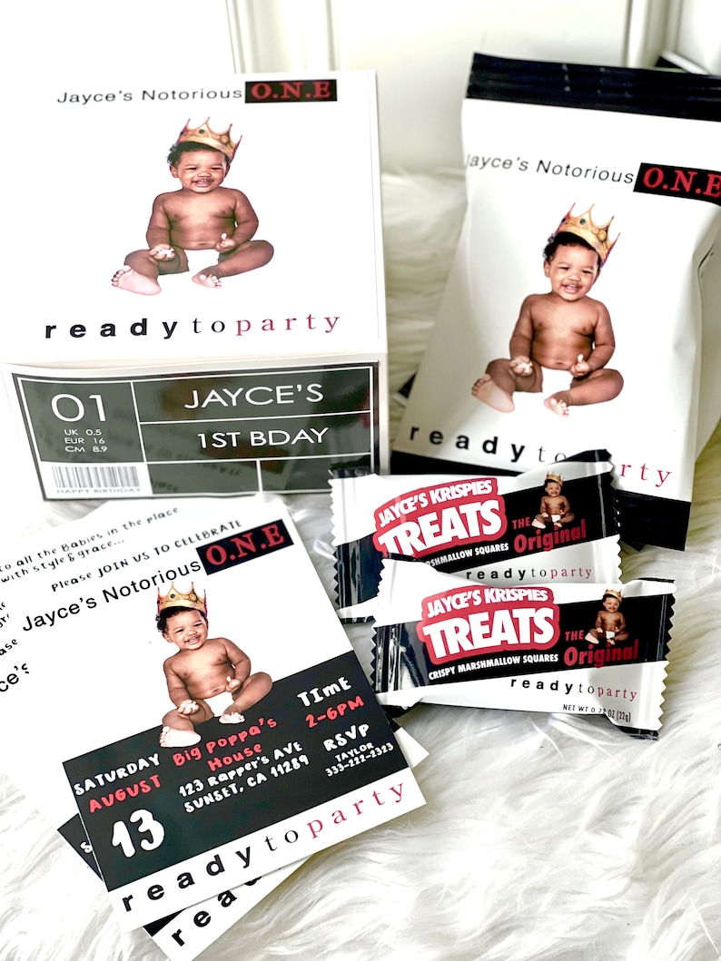 Notorious Favor Boxes - Custom Shoe Box - Notorious One Birthday ...