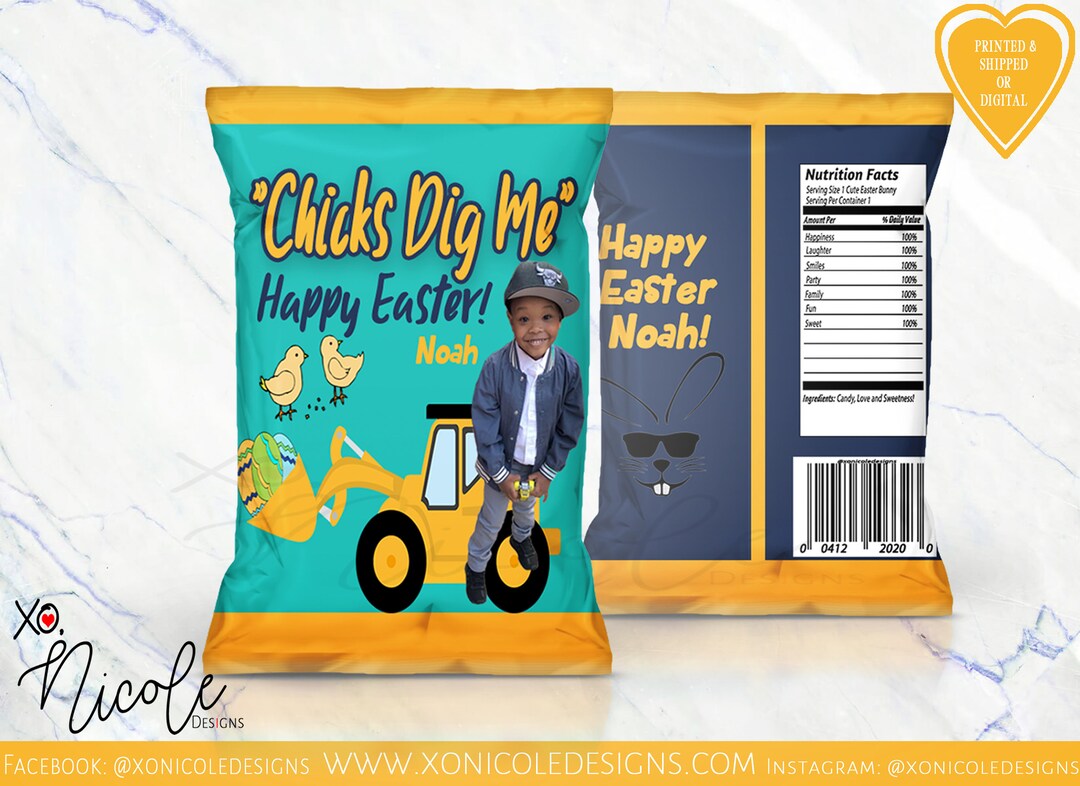 Personalized Boy Easter Chip Bag - Treat Bag - Easter - Chip Bag ...