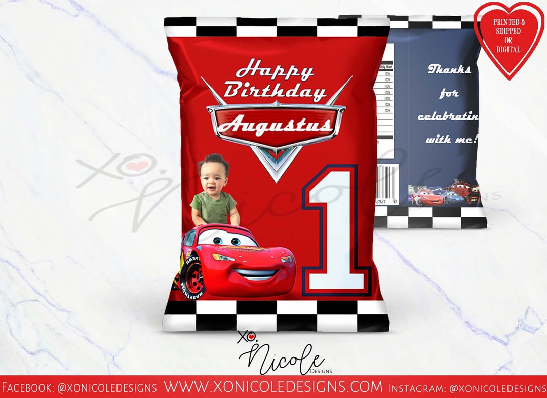 Cars Birthday - Cars Chip Bags - Cars Gift Bags - Snack Treat - Kids ...