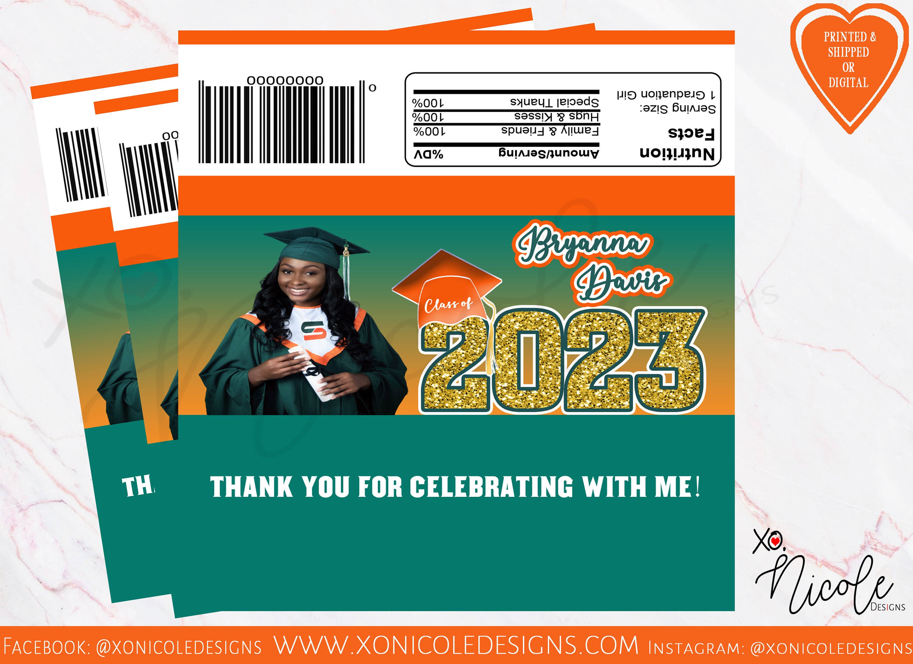 Personalized Graduation Candy Bar Wrappers - Graduation Chocolate Bar ...