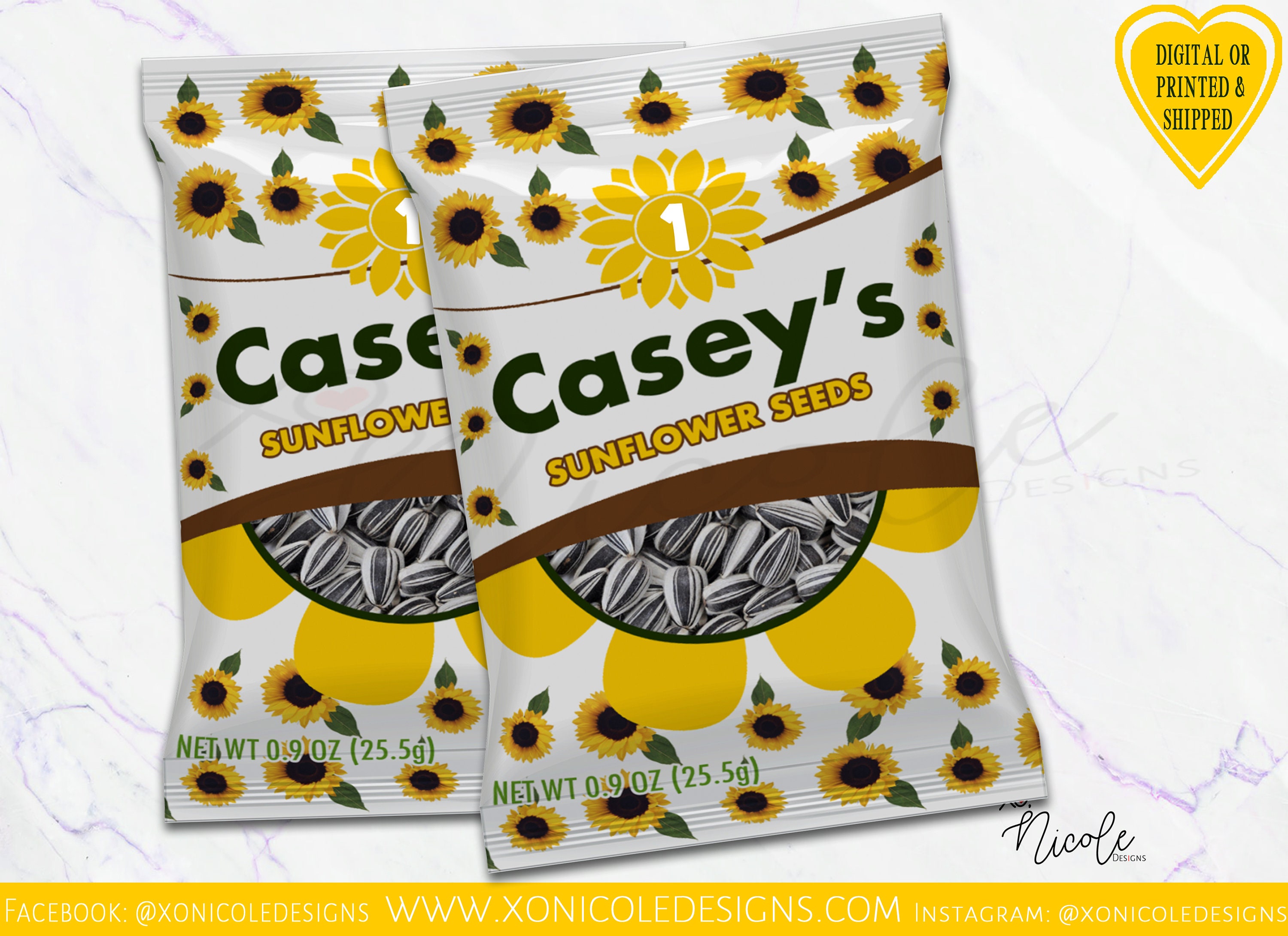 Sunflower Theme Sunflower Seed Favors Sunflower Seed Snacks Sunflower ...