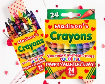 Crayon Valentine Tag Printable - Valentine's Day Crayon Label ...