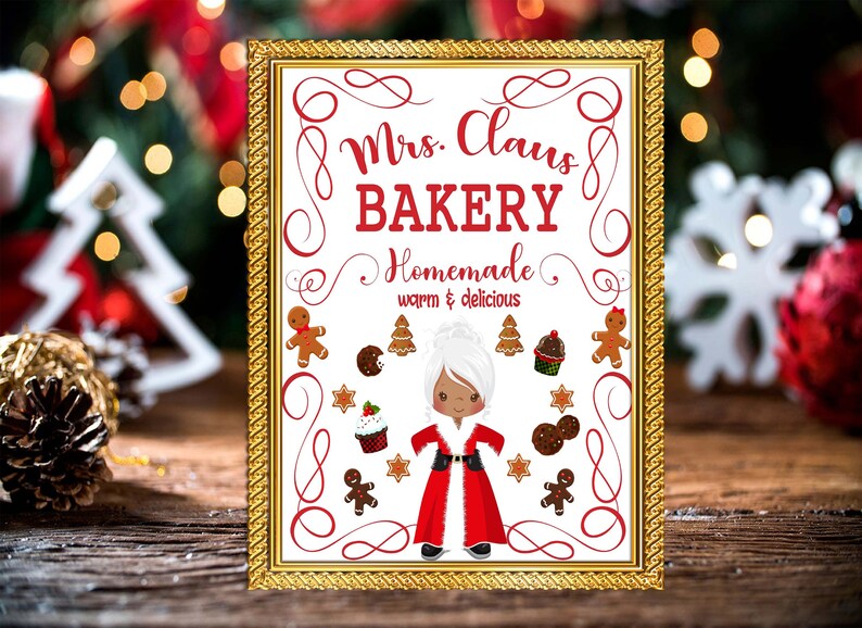 Mrs. Claus Bakery Sign - Christmas Party - Mrs. Claus Christmas Sign ...
