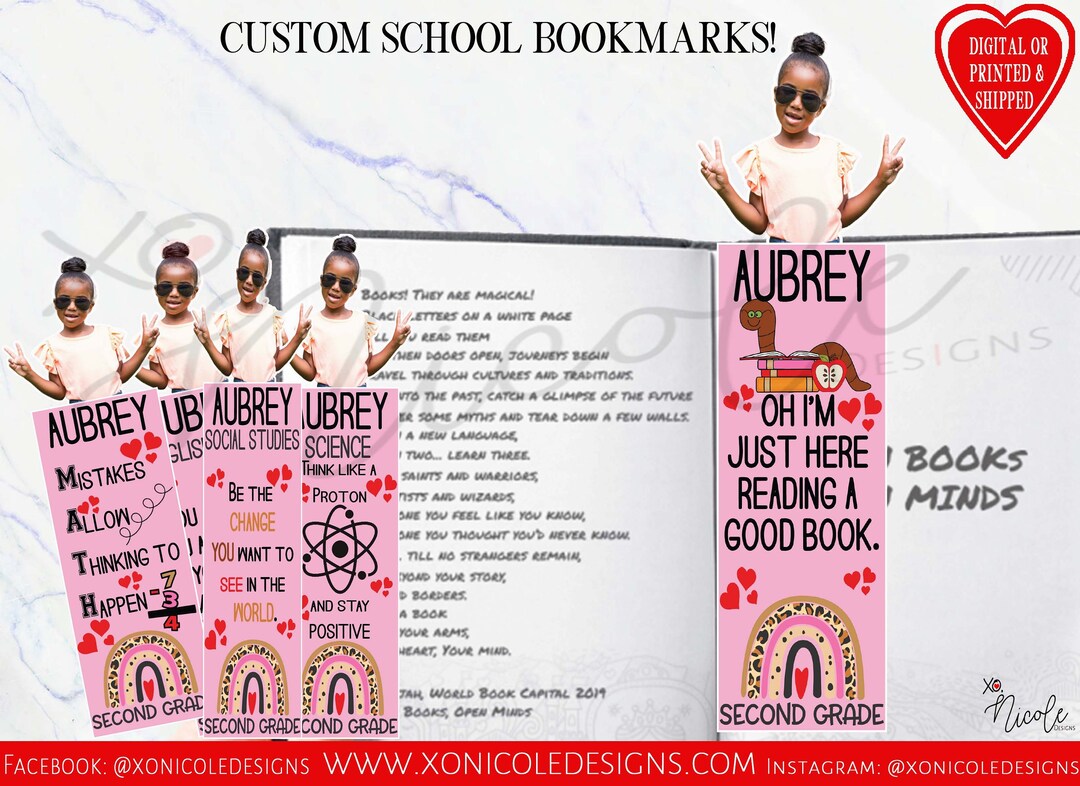 Personalized School Bookmark - Back to School - Teacher Appreciation ...