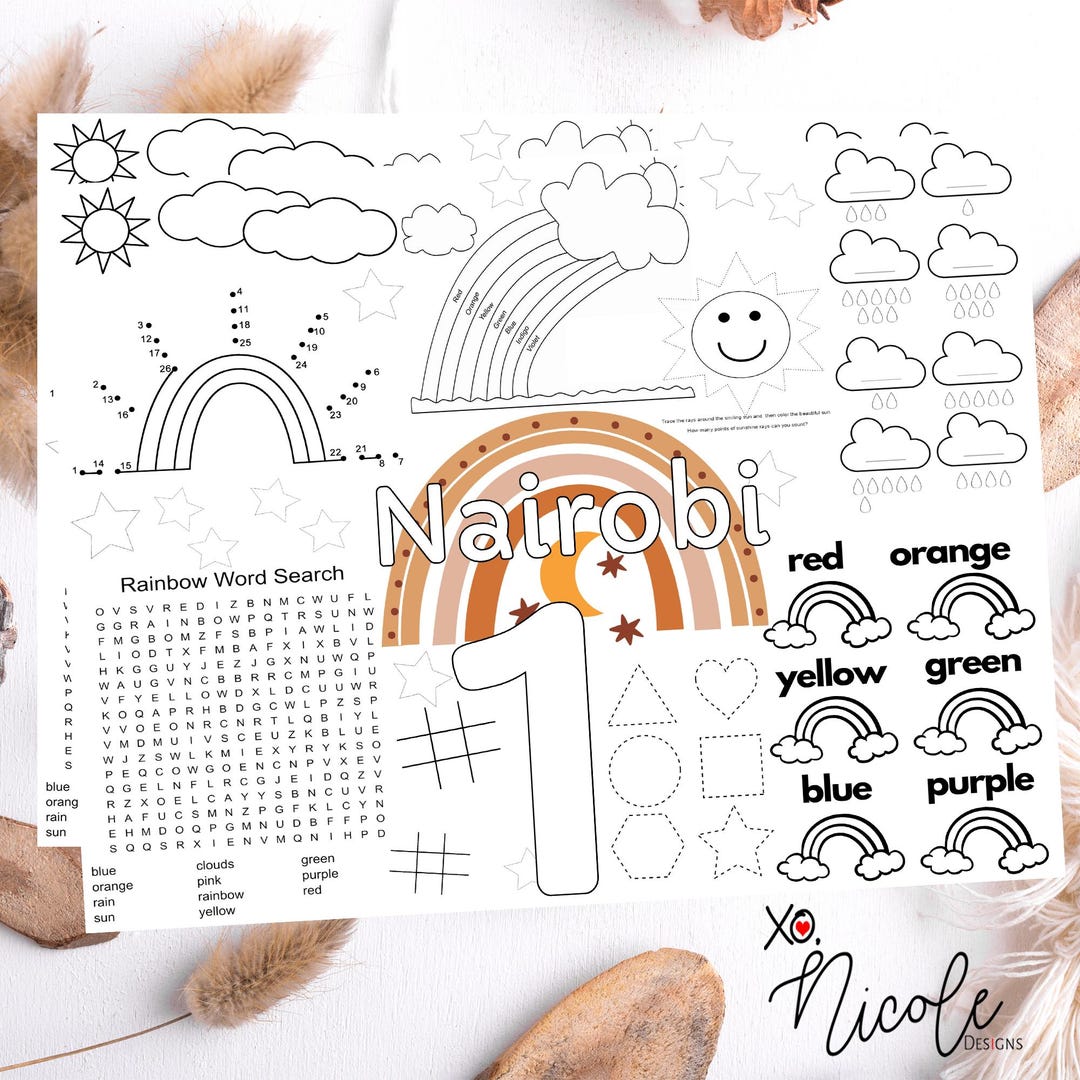 EDITABLE Boho Rainbow Activity Sheet - Boho Rainbow - Rainbow Sheet ...