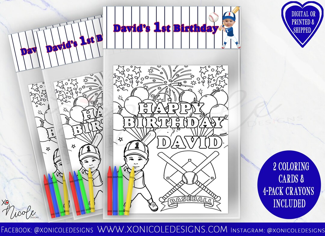 Baseball Coloring Pack - Rookie of the Year Theme Coloring Cards ...