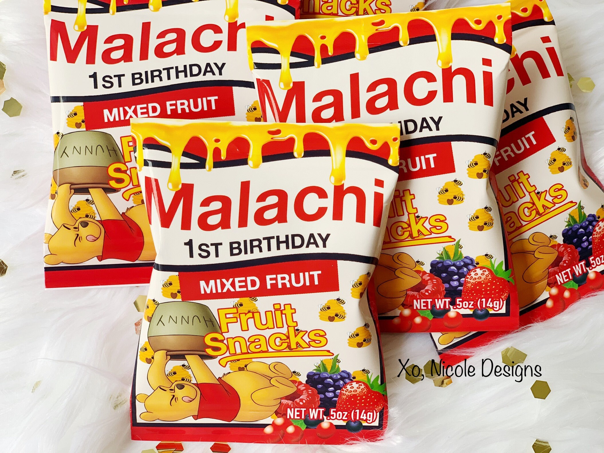 XO Nicole Designs MINI Package Chip Bags Snack Favors | Etsy