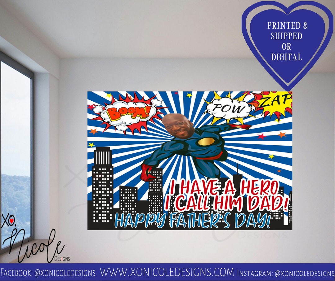 Father's Day Banner - Father's Day Backdrop - Virtual Party - Super Dad ...