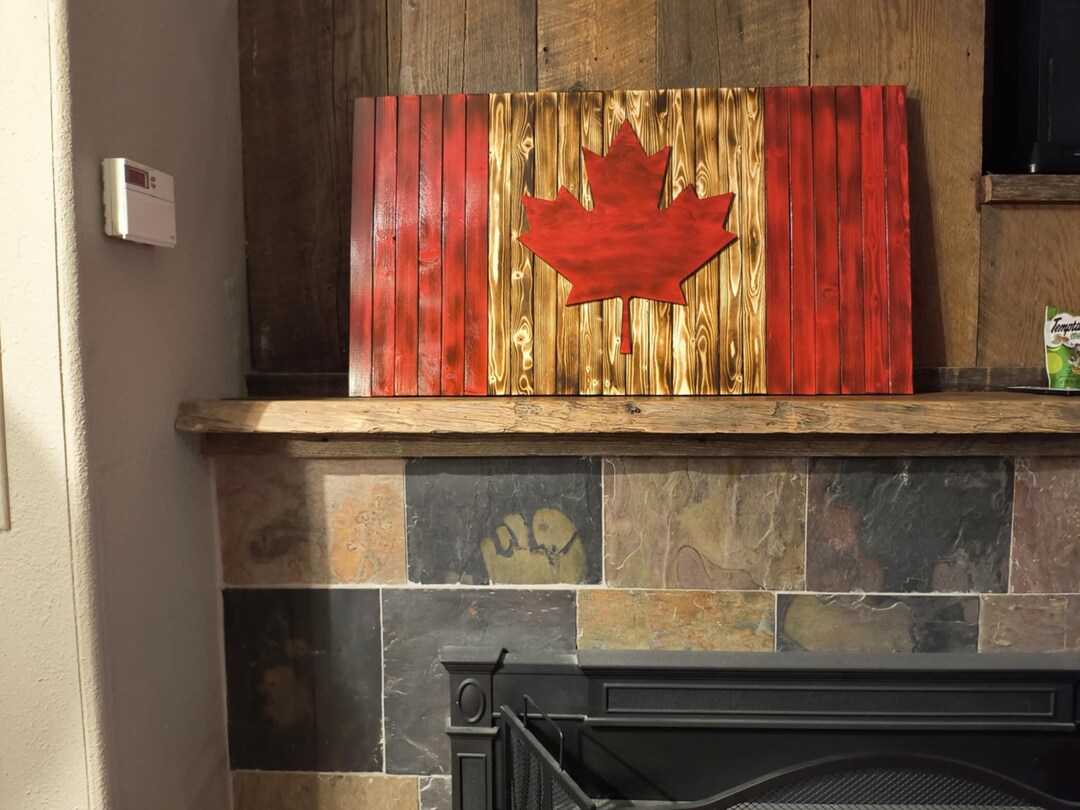 Rustic Burned Wooden Canadian Flag - Etsy