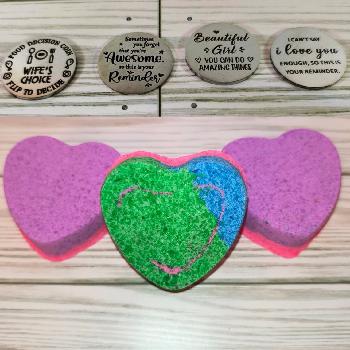 Pocket Hug Token / Surprise Heart Bath Bomb / Inspirational / Beautiful ...