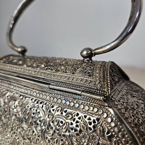 Antique Sterling Silver Filigree Floral Purse Evening Handbag - Etsy
