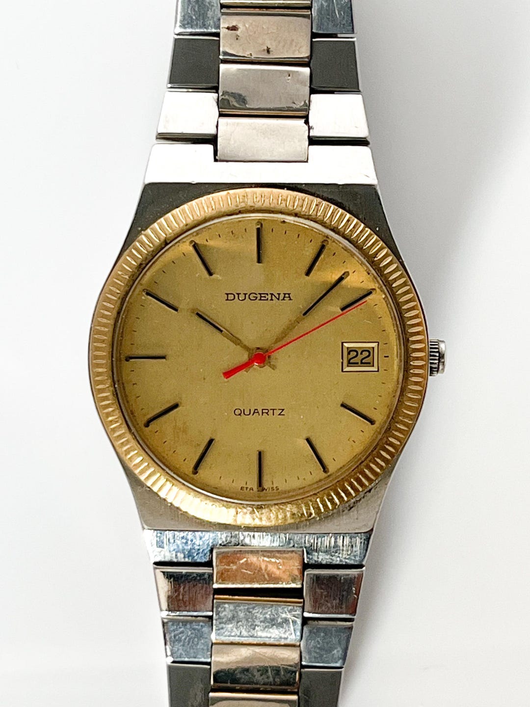 DUGENA Vintage ETA 954.111 Quartz Wristwatch for Men and / 80s / Swiss ...