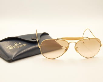 RAY BAN LEATHERS Bausch Lomb B&L / Ray-ban Half Leather Outdoorsman 58 14 Rare Sunglasses ...