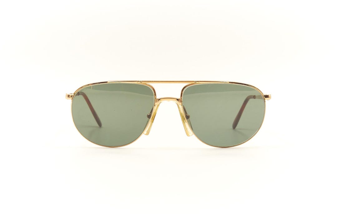 LACOSTE 764 1990s Vintage Gold Coat Double Bridge Half Rim Aviator Made ...