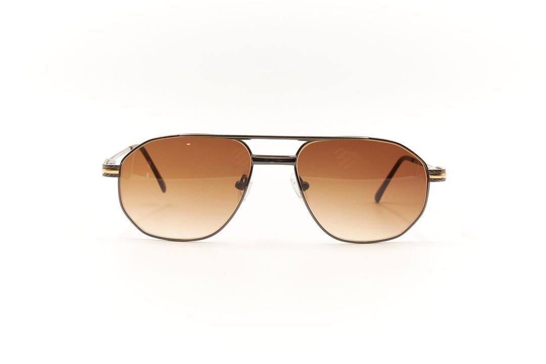 VINTAGE ST 6412 2000s Aviator Wire Theme Double Bridge Sunglasses for ...