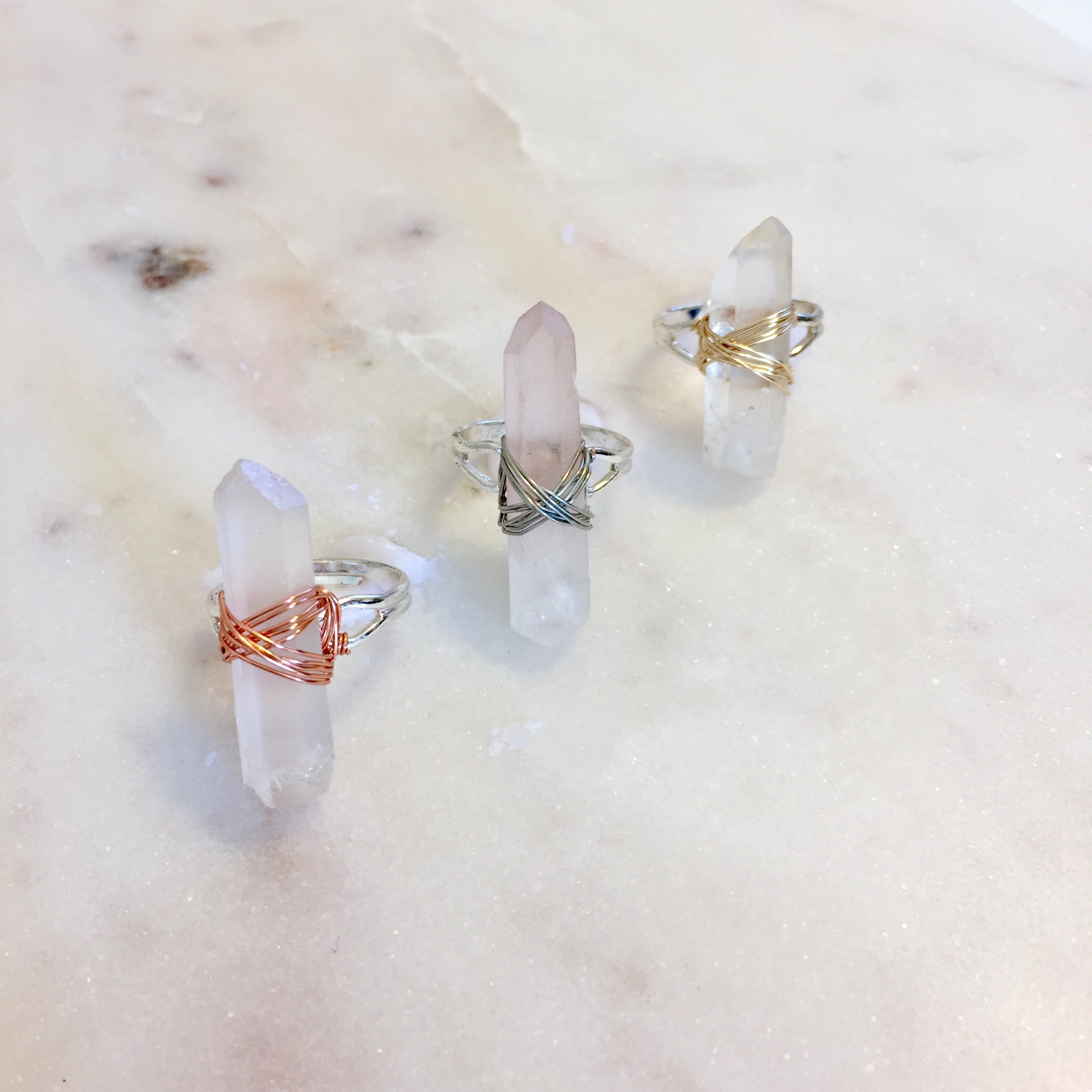 Adjustable Crystal Ring Clear Quartz - Etsy