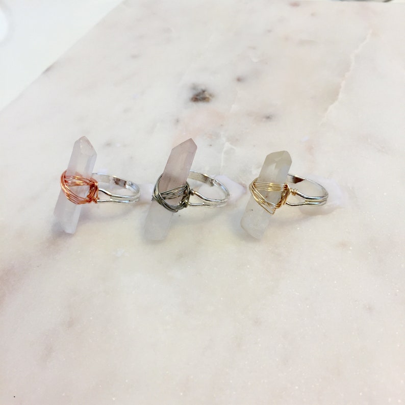 Adjustable Crystal Ring Clear Quartz - Etsy