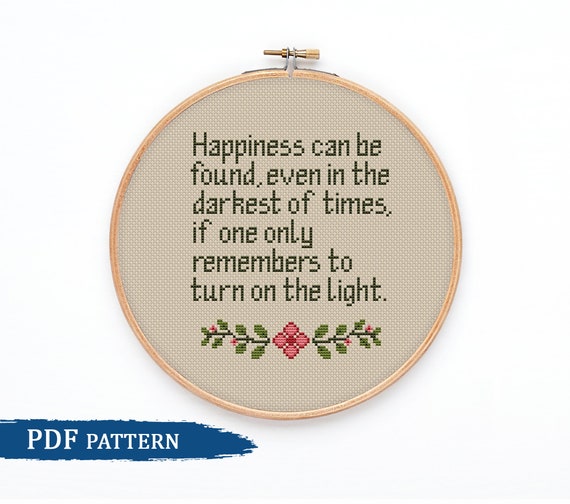 Modern inspirational quote cross stitch pattern PDF small | Etsy