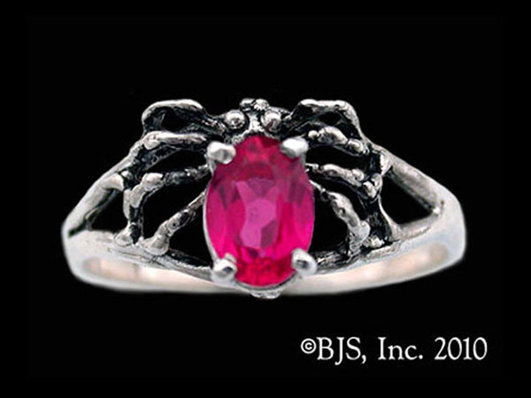 Spider Ring With Birthstone Abdomen, Sterling Silver Spider Ring ...