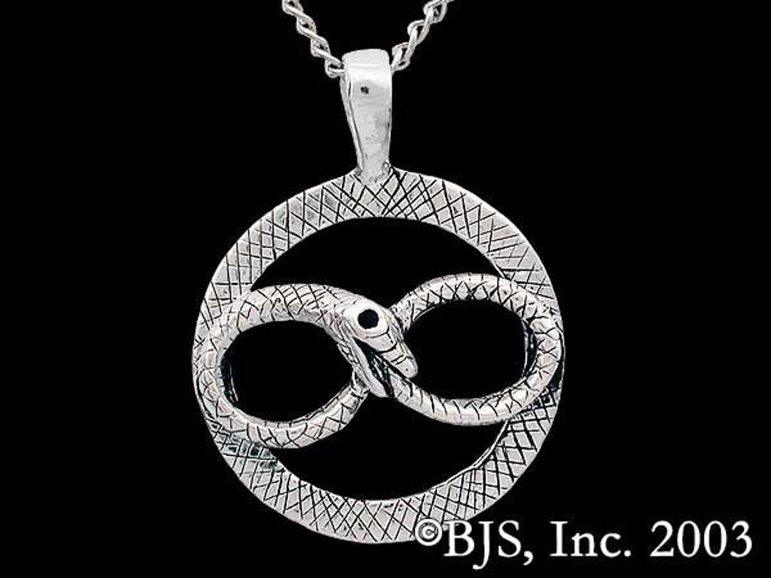 Ouroboros Necklace, Infinity Snake Pendant, Sterling Silver Snake ...