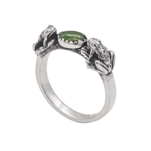 Double Frog Ring Sterling Silver Kissing Frogs Ring Available - Etsy