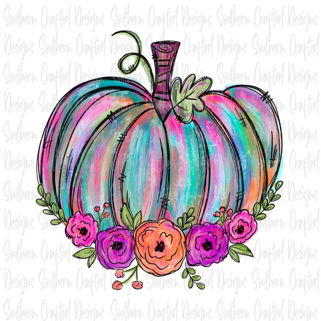 Watercolor Pumpkin Sublimation Transfer | Rtp | Ready to Press ...