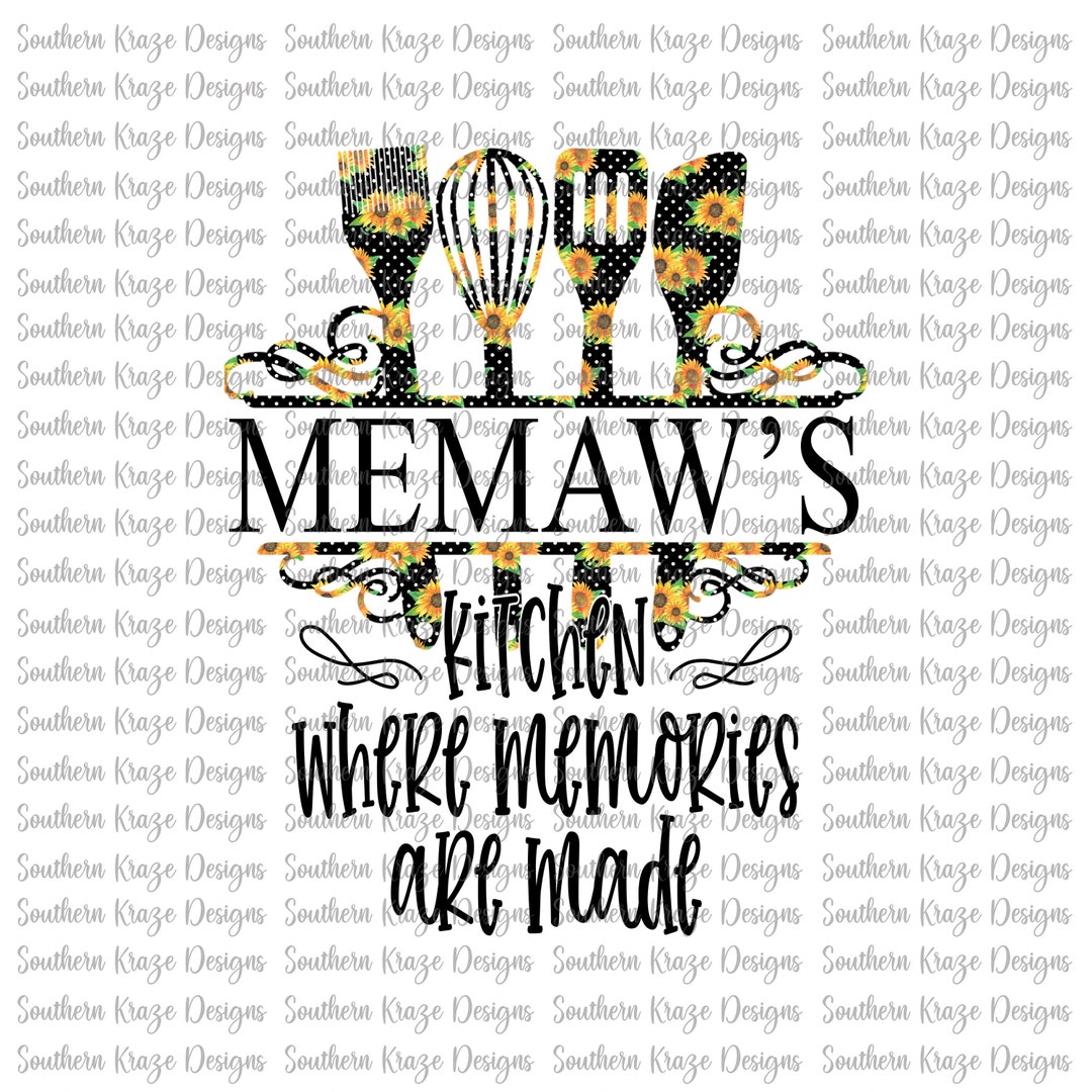MEMAW Png Digital Download / Memaw’s Kitchen Png / Kitchen Towel Png ...
