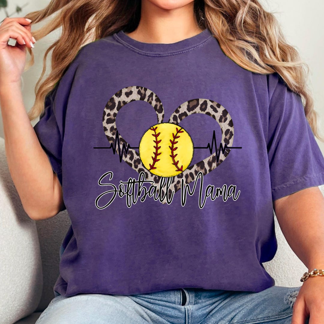 Softball Mom Png / Softball Png / Commercial Use / Heartbeat Png ...