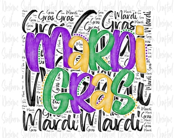 Mardi Gras Word Art | Etsy