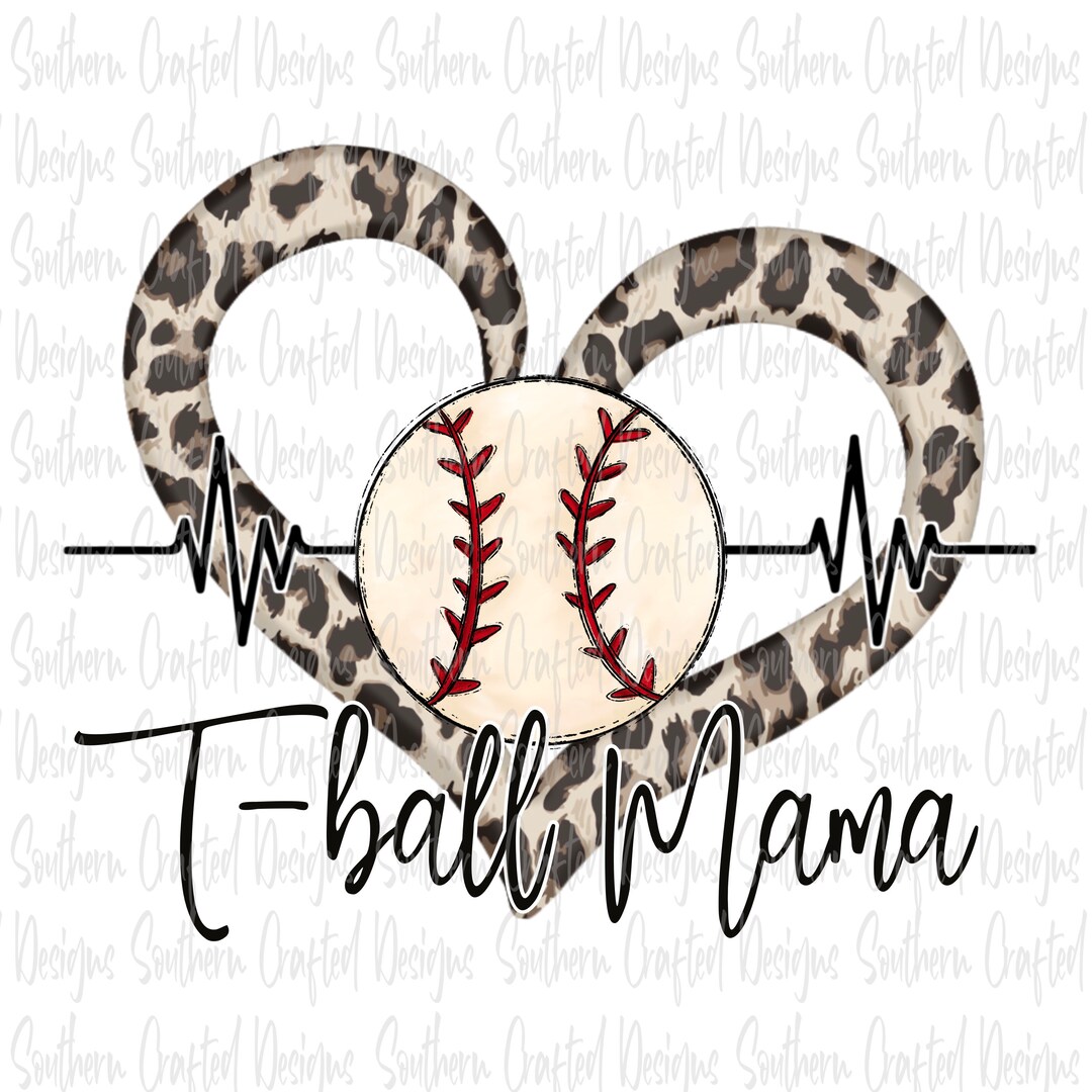 T-ball Mama Png / T-ball Png / Commercial Use / Heartbeat Png ...