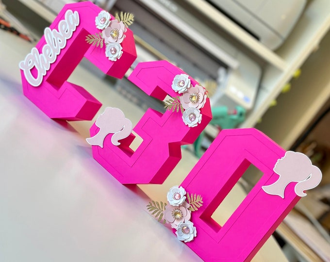 3D Cardstock Letter and Number, 6 Inch Tall 3D Paper Party Letters ...