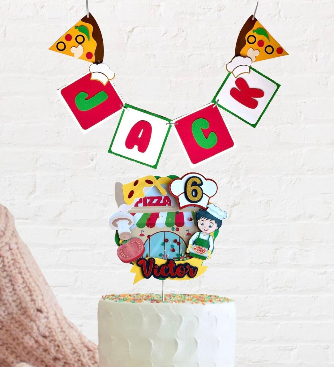 Pizza Cake Topper, Pizzeria Cake Topper, Custom Pizza Banner, Pizzeria ...