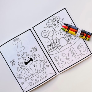 Personalized Coloring Book Party Favor – 8 Pages + Crayons – Custom ...