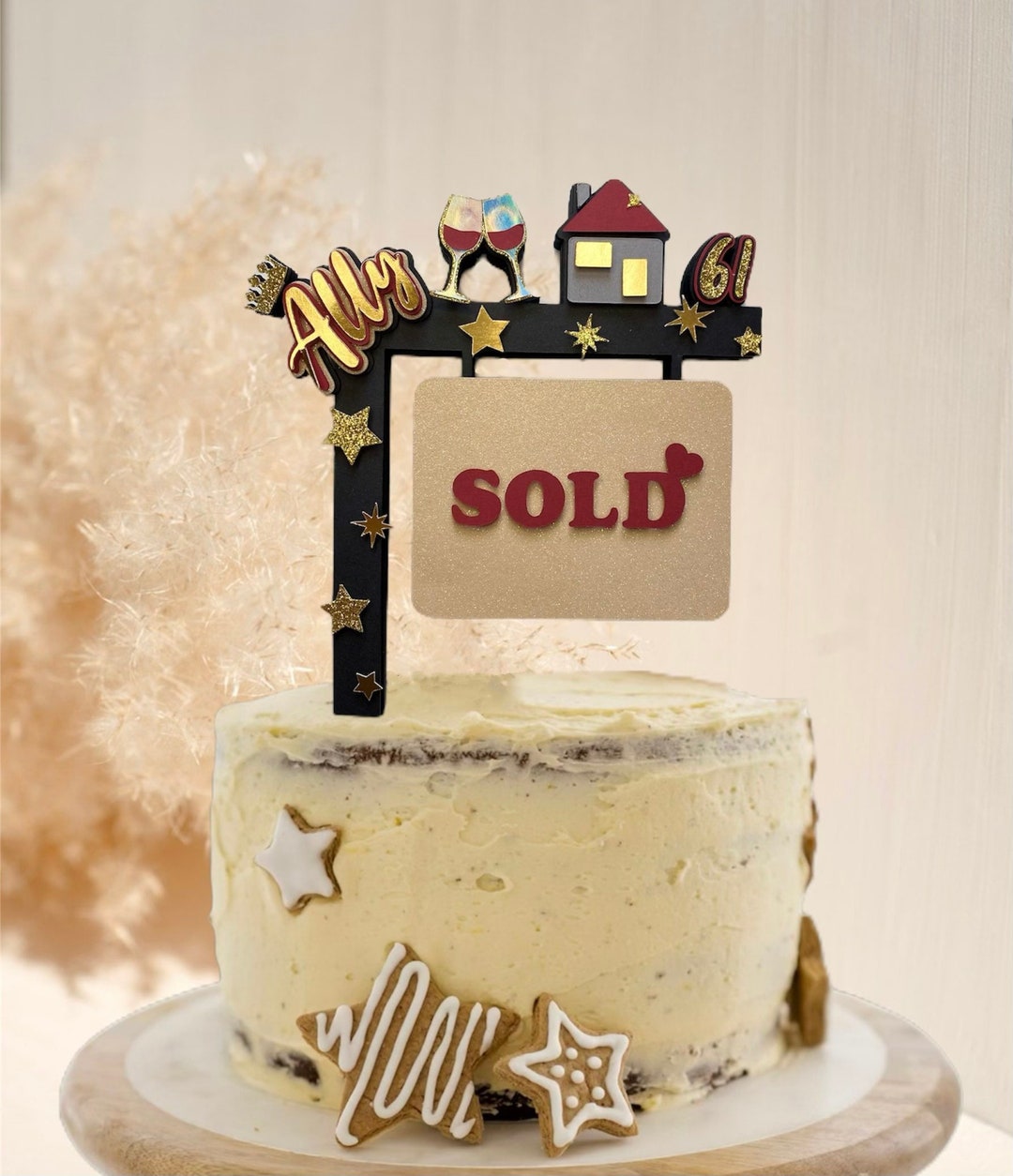 Sold Sign Cake Topper, Housewarming Party Decorations, Realtor Party ...