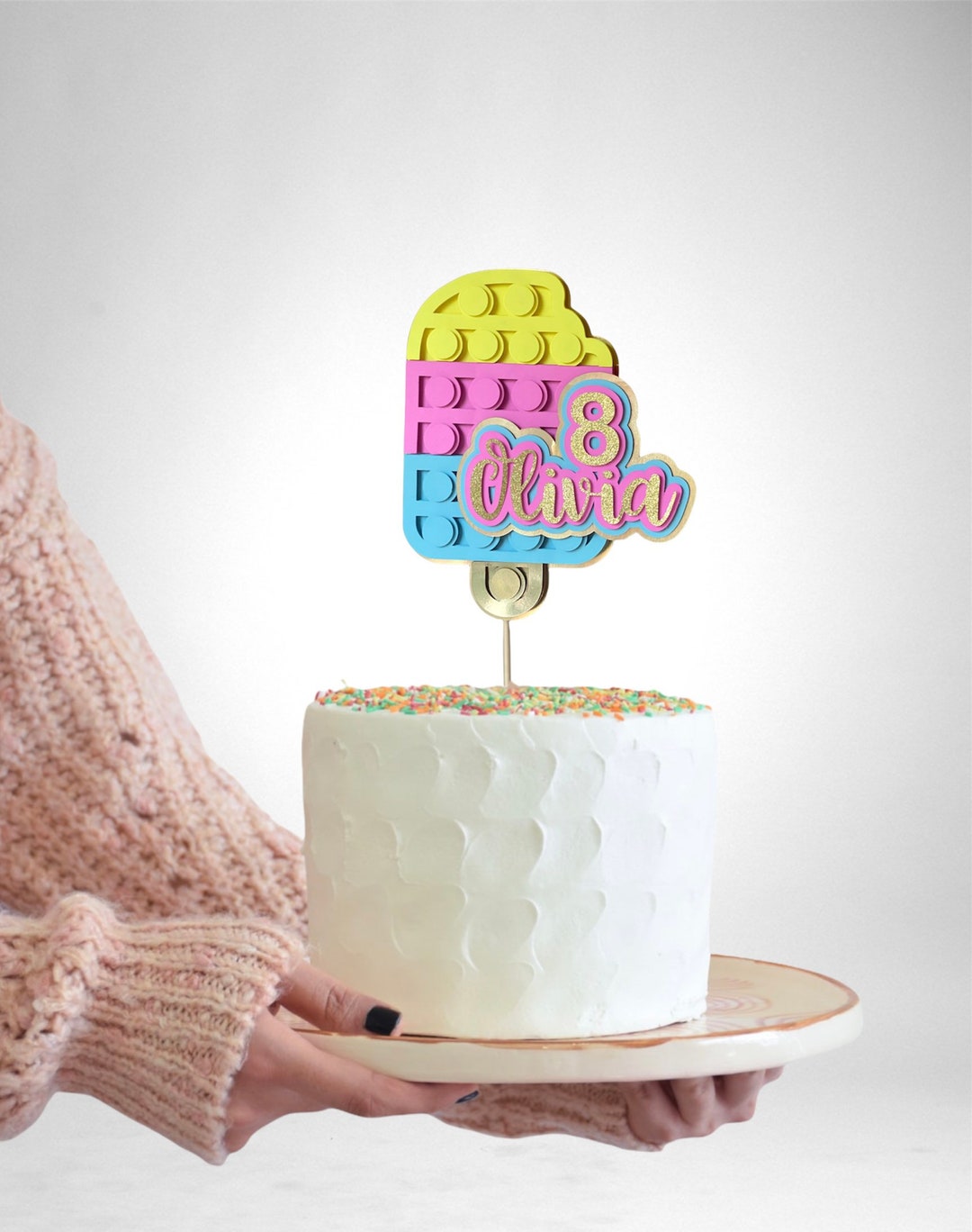 Pop It Fidget Popsickle Cake Topper, Pop It Birthday Banner, Fidget ...