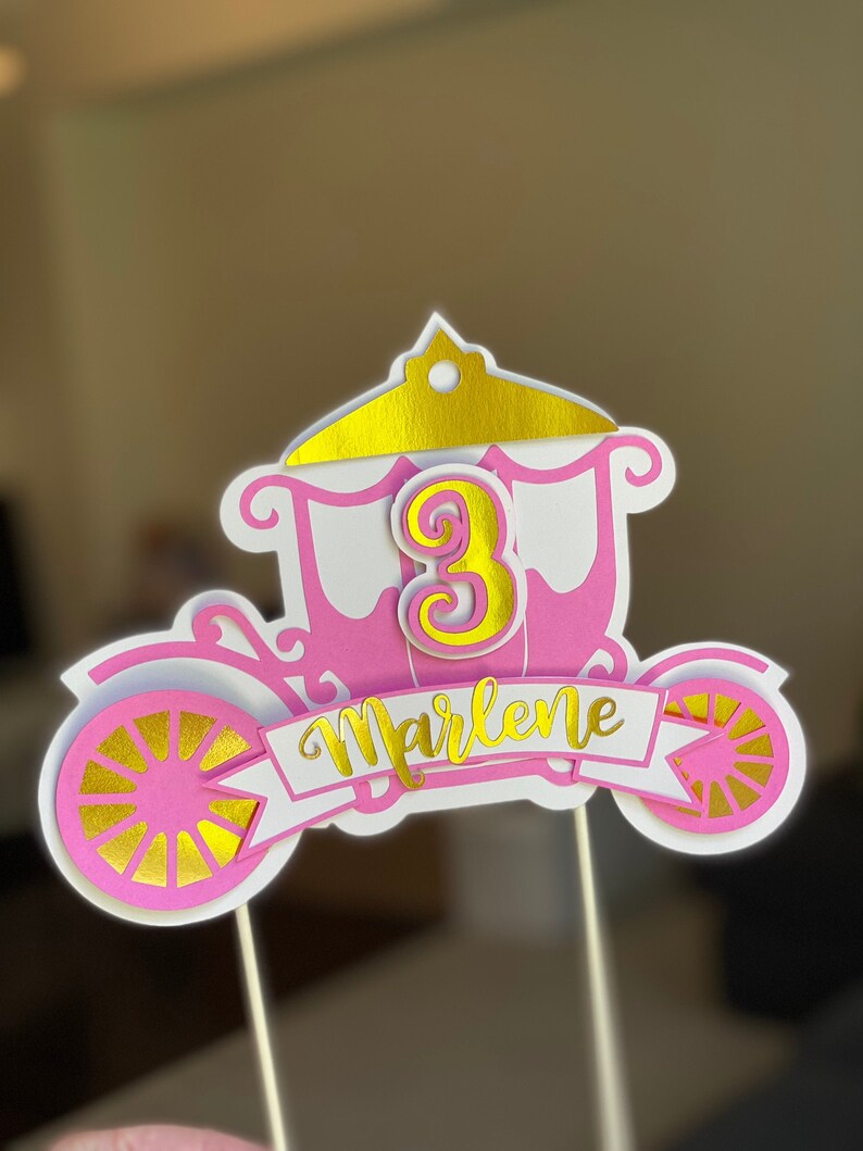 Princess Carriage Cake Topper Birthday 1st Birthday Custom - Etsy