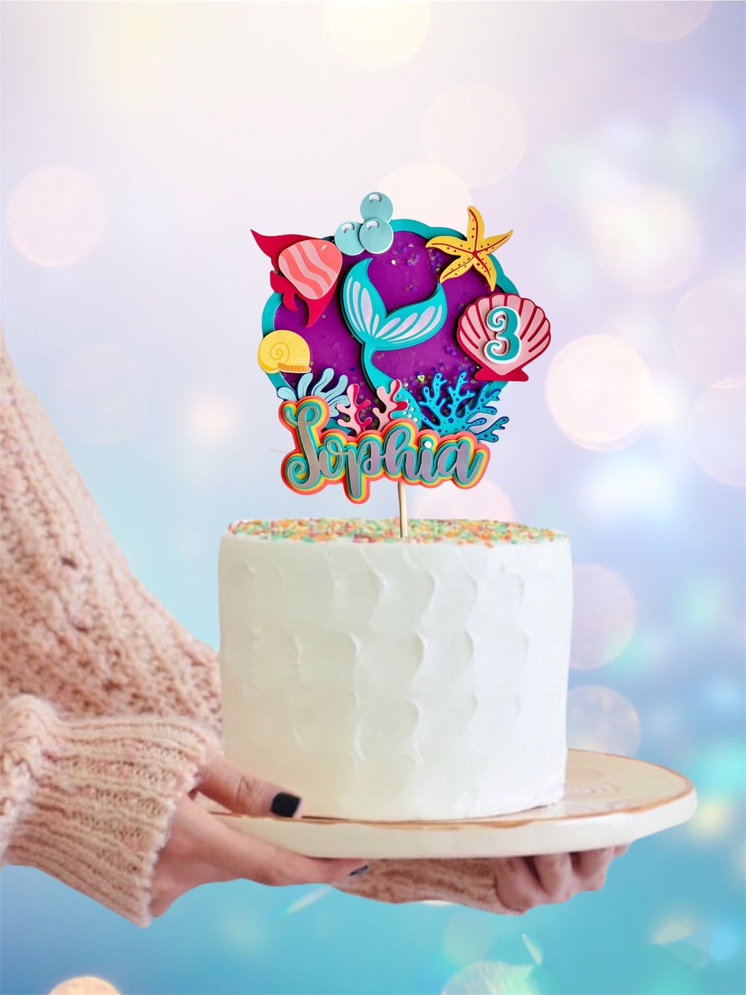 Mermaid Cake Topper, Under the Sea Cake Topper, Under the Ocean ...