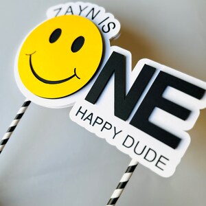 ONE Happy Dude Cake Topper, ONE Happy Dude Sticker, 1st Birthday Cake ...