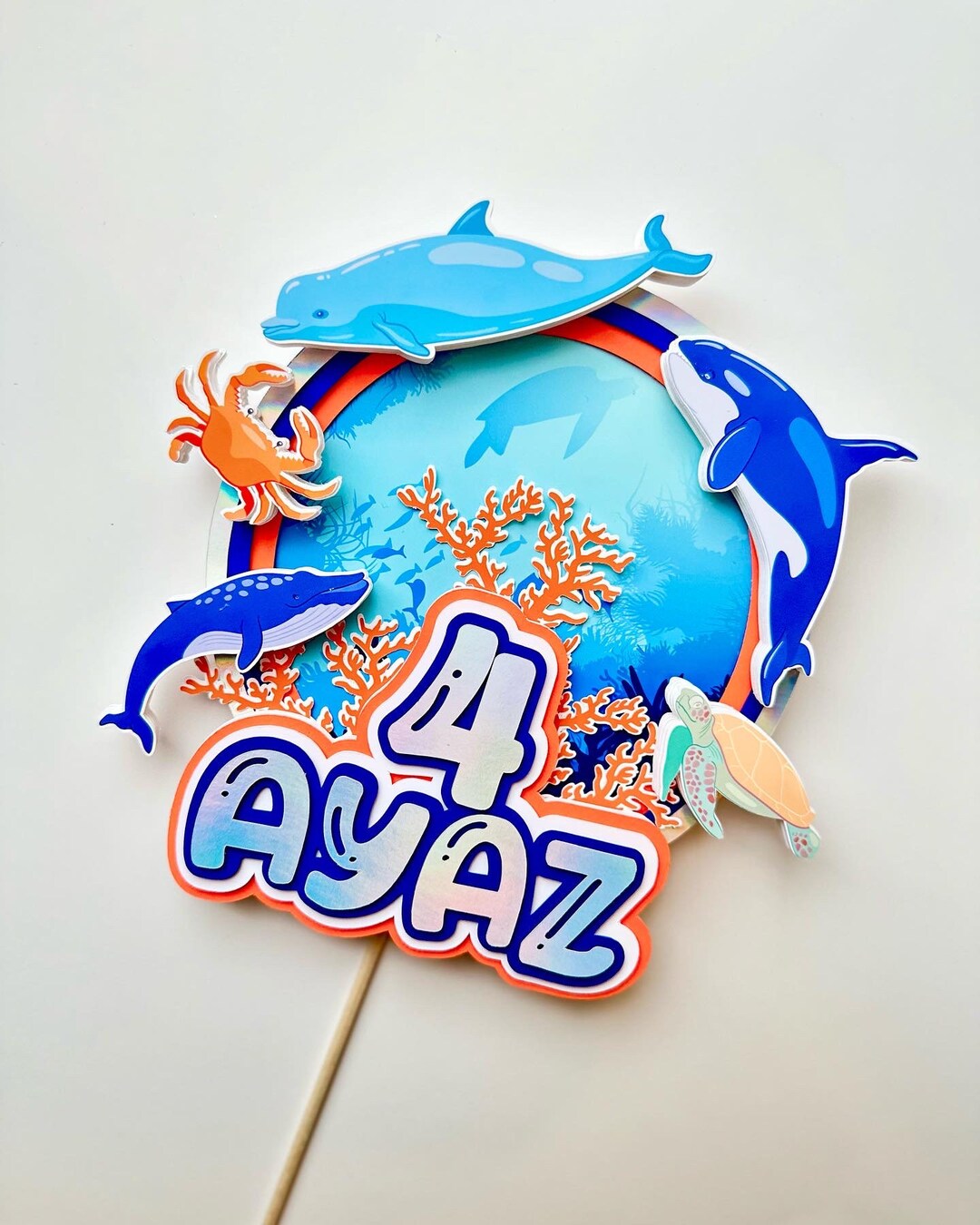 Whale Cake Topper, Shark Cake Topper, Under the Sea Birthday, Under ...