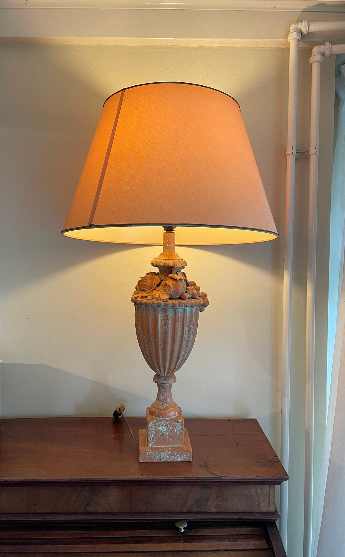 A vintage terracotta vase table lamp | Etsy